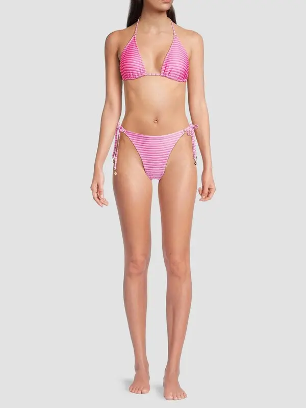MILLY Stripe Triangle Bikini Top