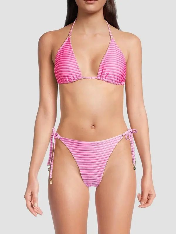 MILLY Stripe Triangle Bikini Top