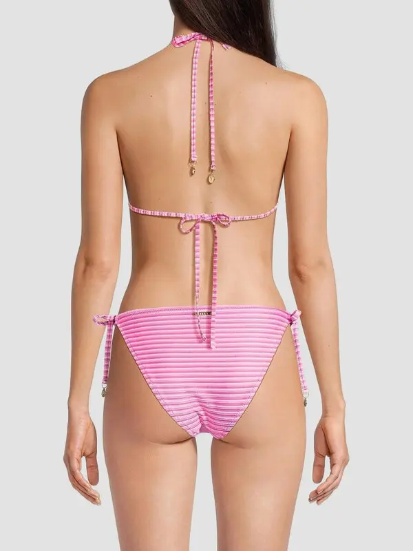 MILLY Stripe Triangle Bikini Top