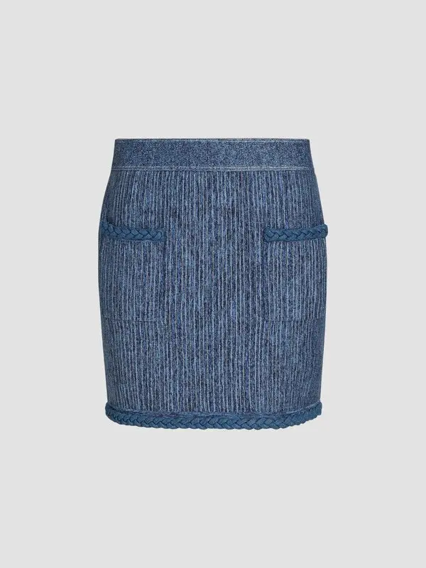 MILLY Soleil Pinstriped Knit Miniskirt