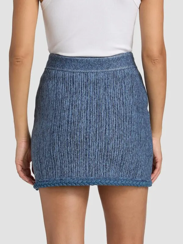 MILLY Soleil Pinstriped Knit Miniskirt