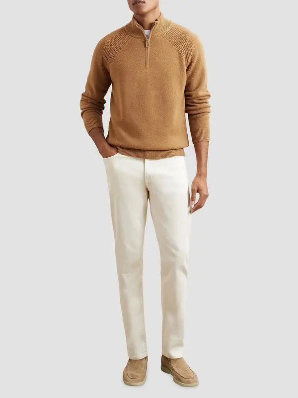 REISS Charming Wool-blend Quarter-zip Sweater