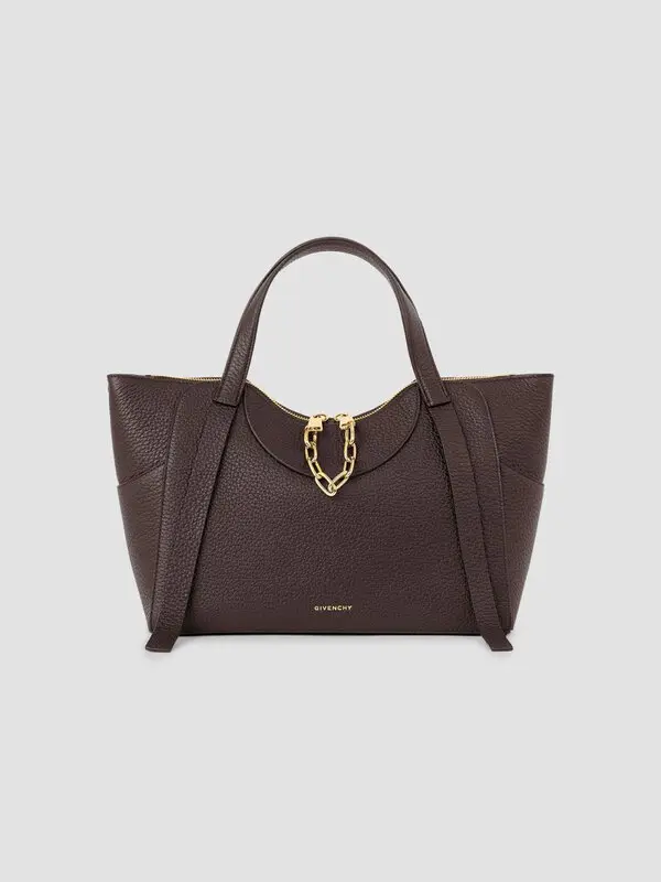 Givenchy The Snatch Medium Top Handle Bag In Grained Leather - Chocolate