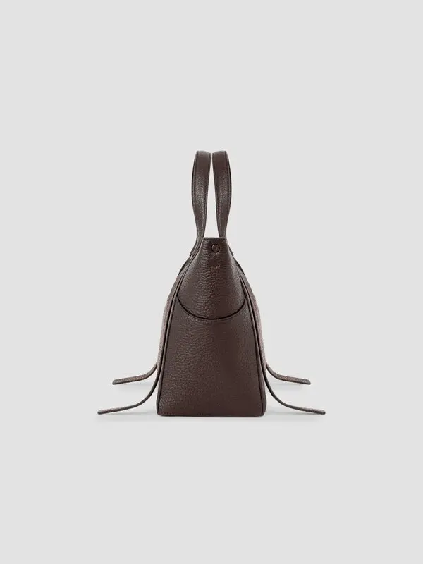 Givenchy The Snatch Medium Top Handle Bag In Grained Leather - Chocolate