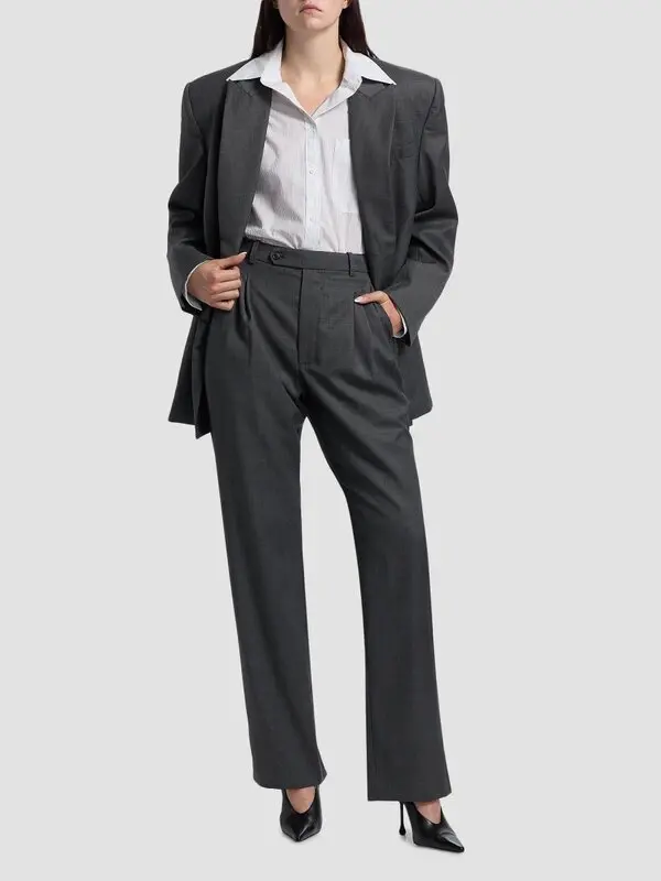 Ronny Kobo Soprano Wool-blend Pants - Dark Grey