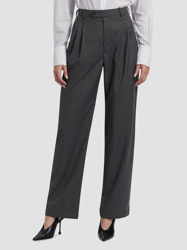 Ronny Kobo Soprano Wool-blend Pants - Dark Grey
