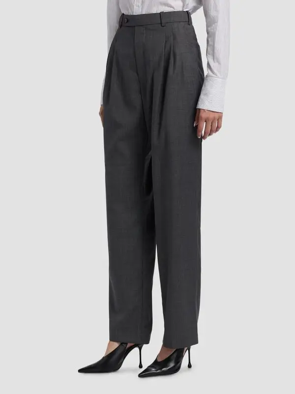 Ronny Kobo Soprano Wool-blend Pants - Dark Grey