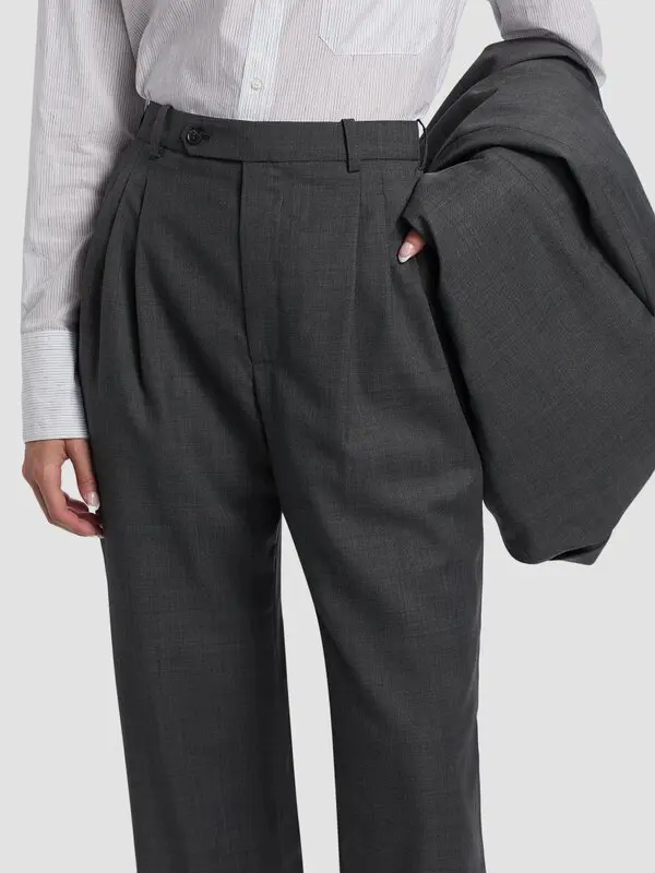 Ronny Kobo Soprano Wool-blend Pants - Dark Grey