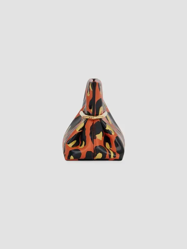 Givenchy Pinch Soft Clutch In Nappa Leather With Leopard Print