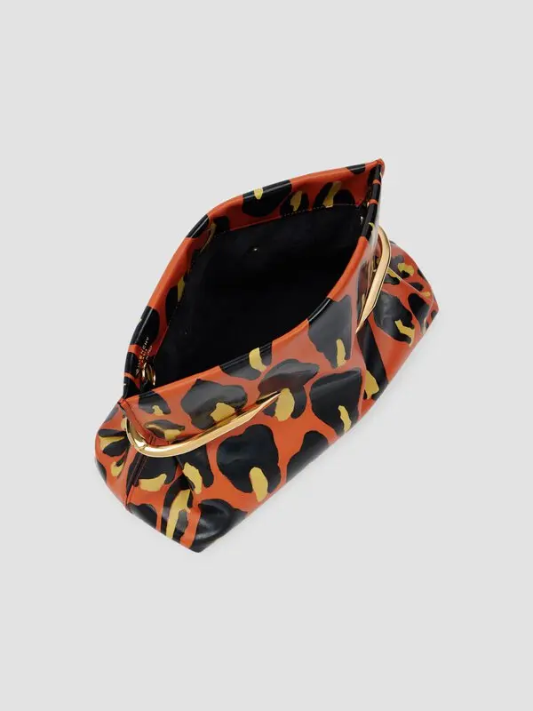 Givenchy Pinch Soft Clutch In Nappa Leather With Leopard Print