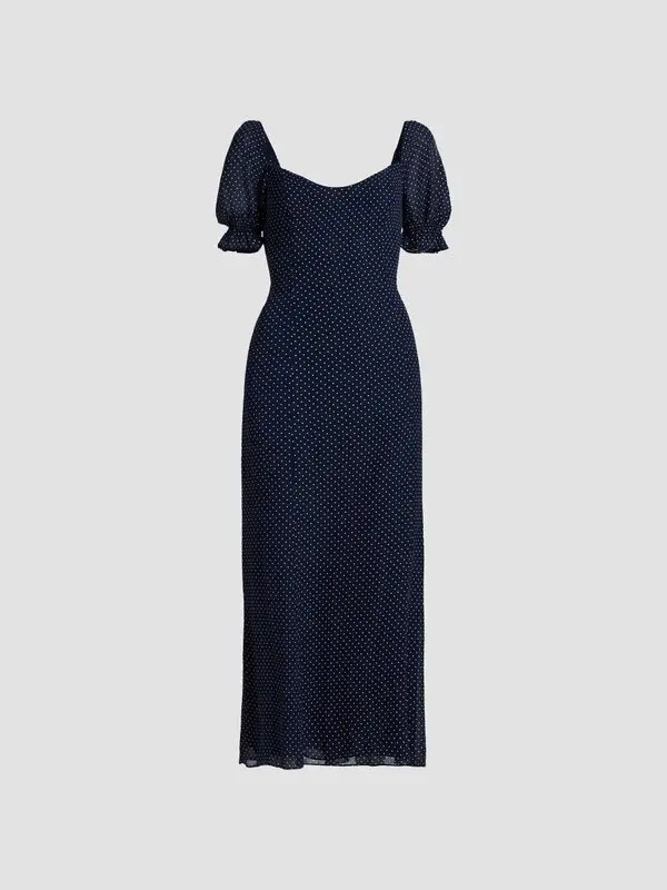 REFORMATION Gloria Polka Dot Midi-dress - Button