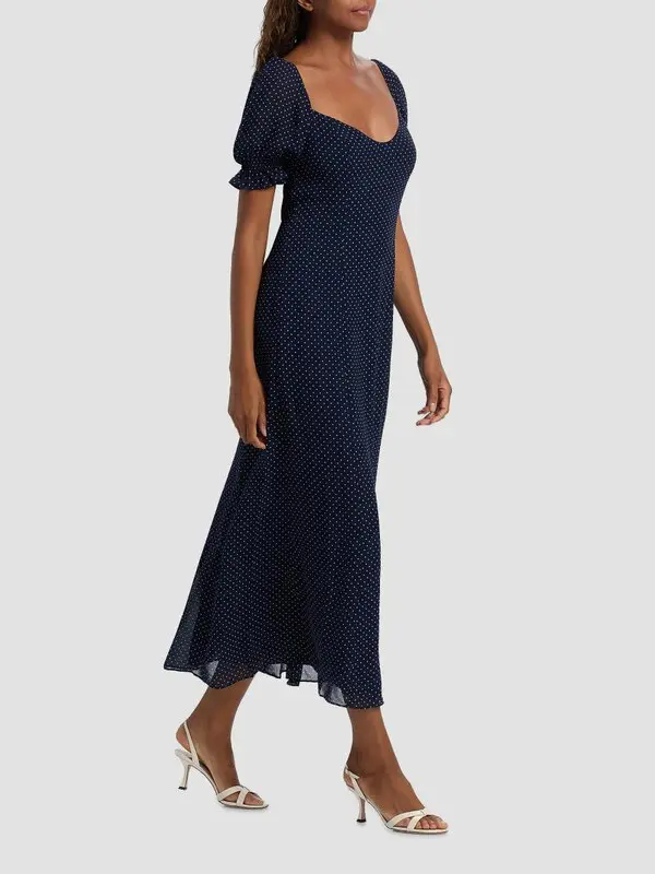 REFORMATION Gloria Polka Dot Midi-dress