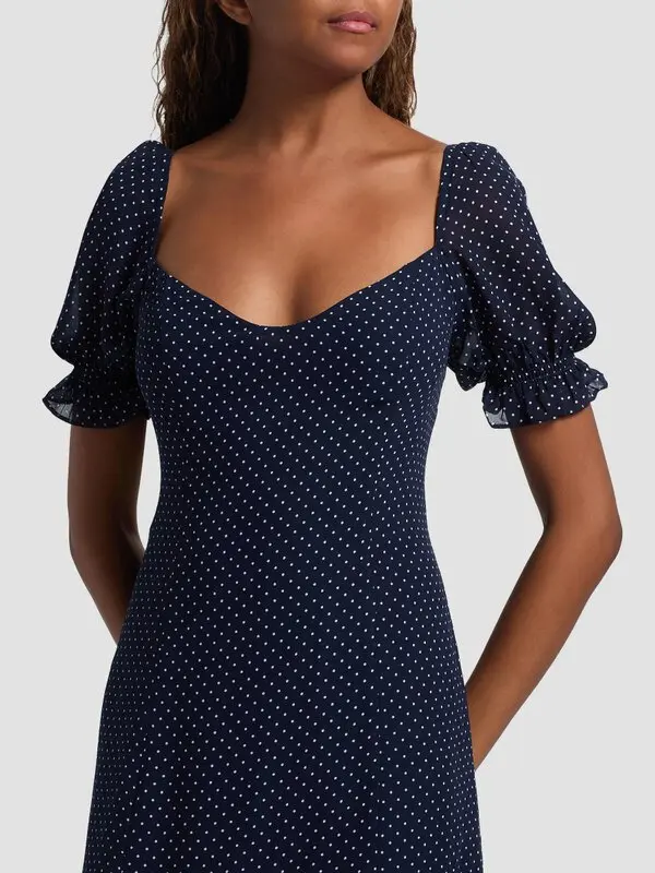 REFORMATION Gloria Polka Dot Midi-dress