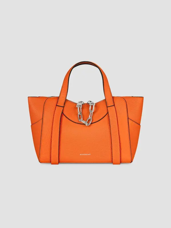 Givenchy The Snatch Small Top Handle Bag In Grained Leather - Orange