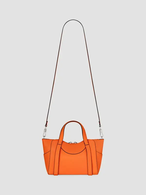 Givenchy The Snatch Small Top Handle Bag In Grained Leather - Orange