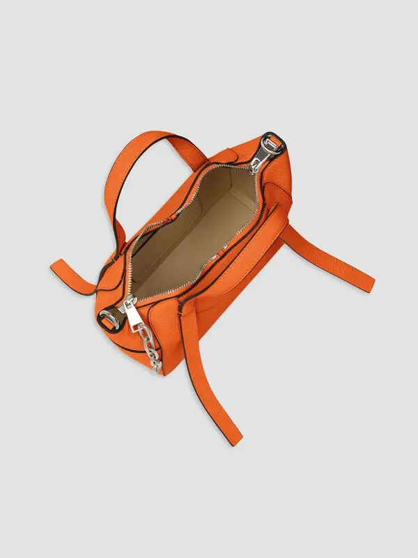 Givenchy The Snatch Small Top Handle Bag In Grained Leather - Orange