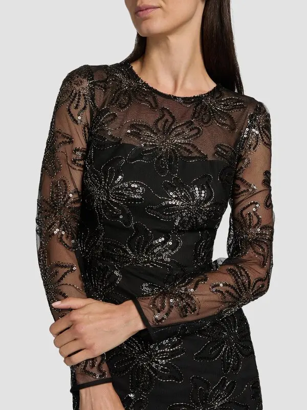 MILLY Adele Embroidered-mesh Minidress