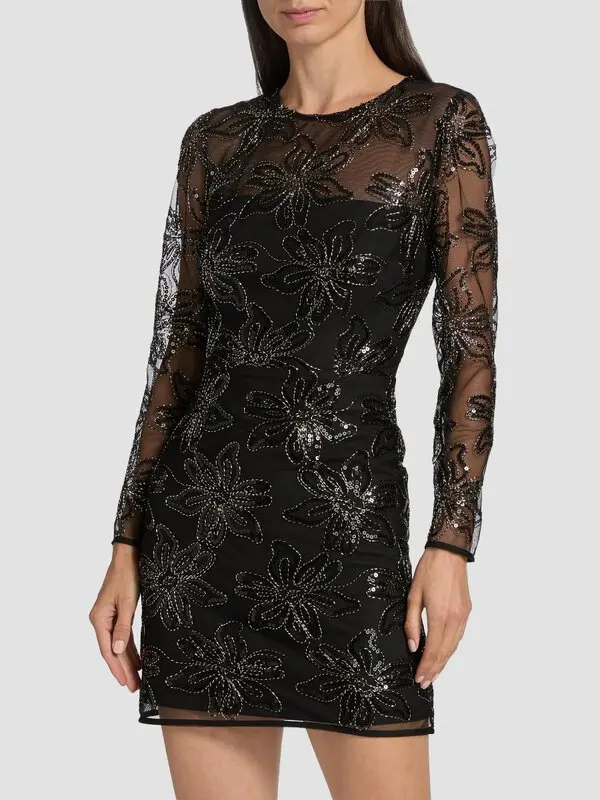 MILLY Adele Embroidered-mesh Minidress