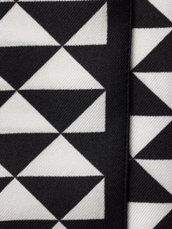 Prada Long Skinny Printed Silk Twill Rectangular Scarf