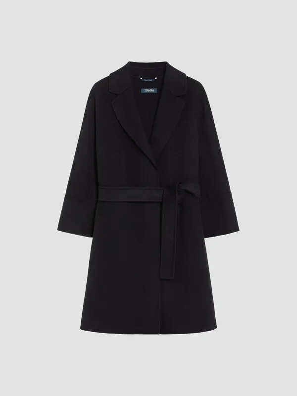 Max Mara Short Double Faced Wool Coat - Black