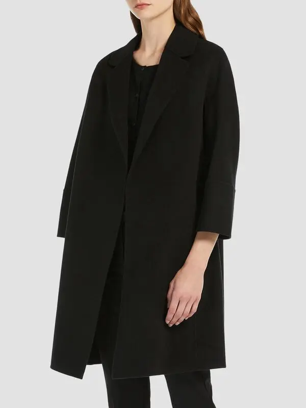 Max Mara Short Double Faced Wool Coat - Black