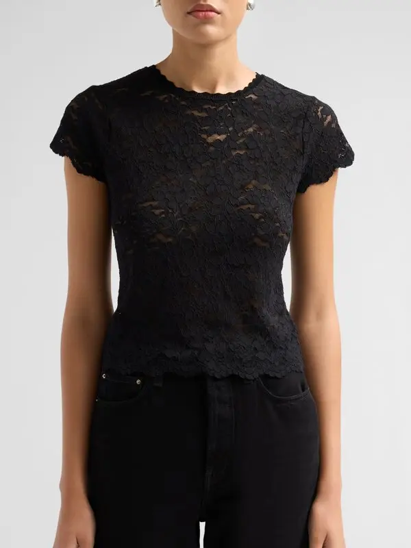 LoveShackFancy Lucas Floral Lace T-shirt