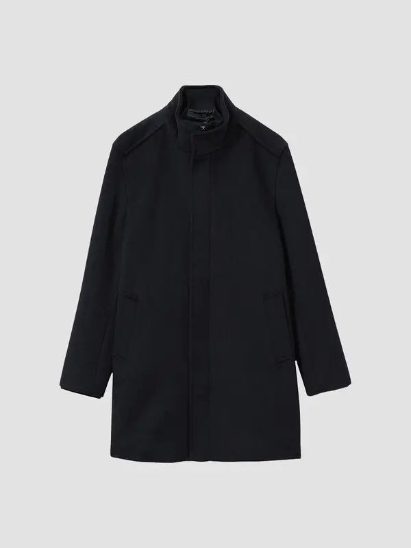 REISS Fuel Felt Coat - Navy