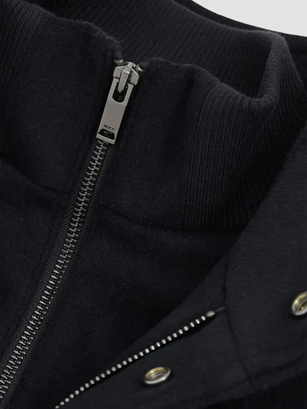 REISS Fuel Felt Coat - Navy