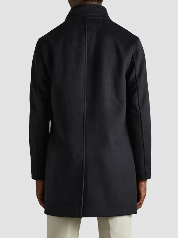 REISS Fuel Felt Coat - Navy