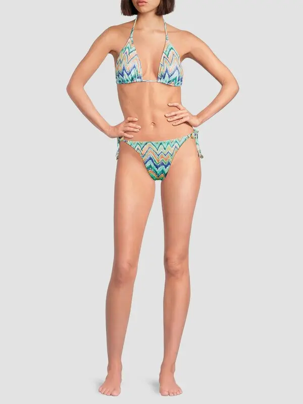MILLY Chevron Triangle Bikini Top