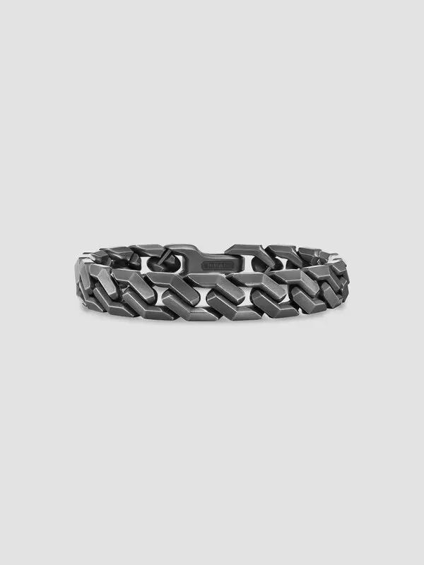David Yurman Curb Chain Angular Link Bracelet In Titanium, 11.5mm