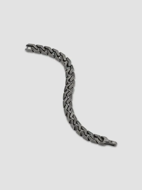 David Yurman Curb Chain Angular Link Bracelet In Titanium, 11.5mm