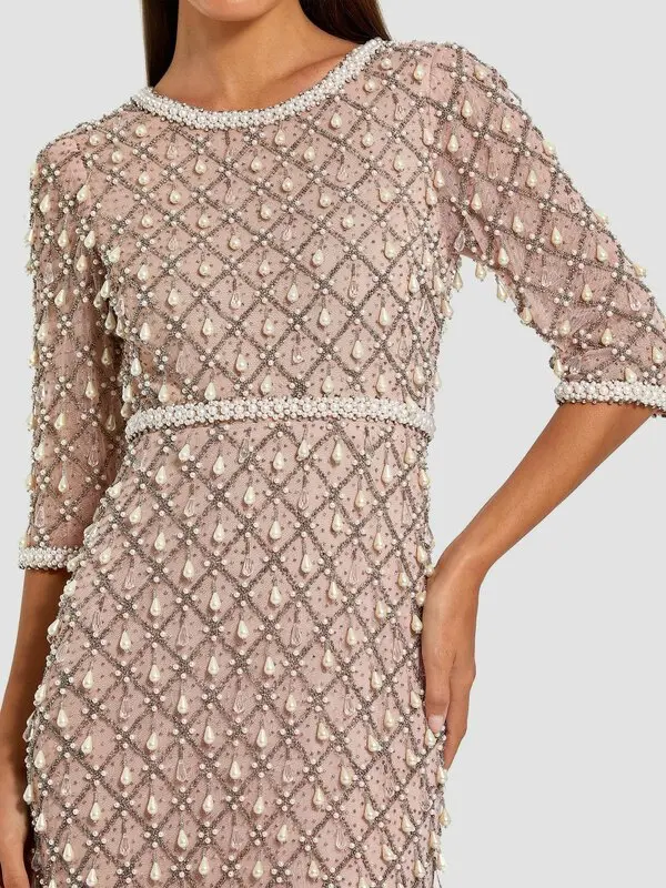 Mac Duggal Petite Embellished Mesh Gown