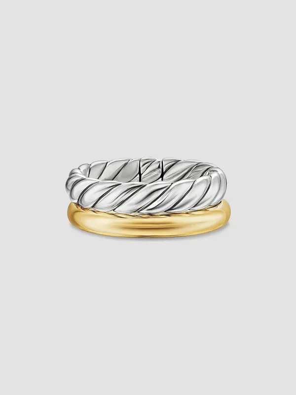 David Yurman Dy Mercer Two Row Ring In Sterling