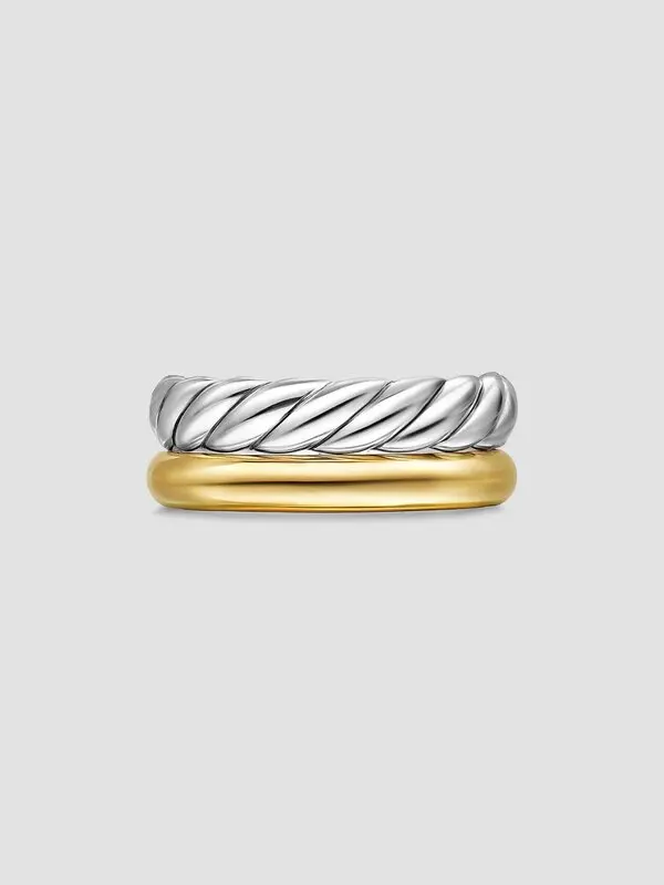 David Yurman Dy Mercer Two Row Ring In Sterling