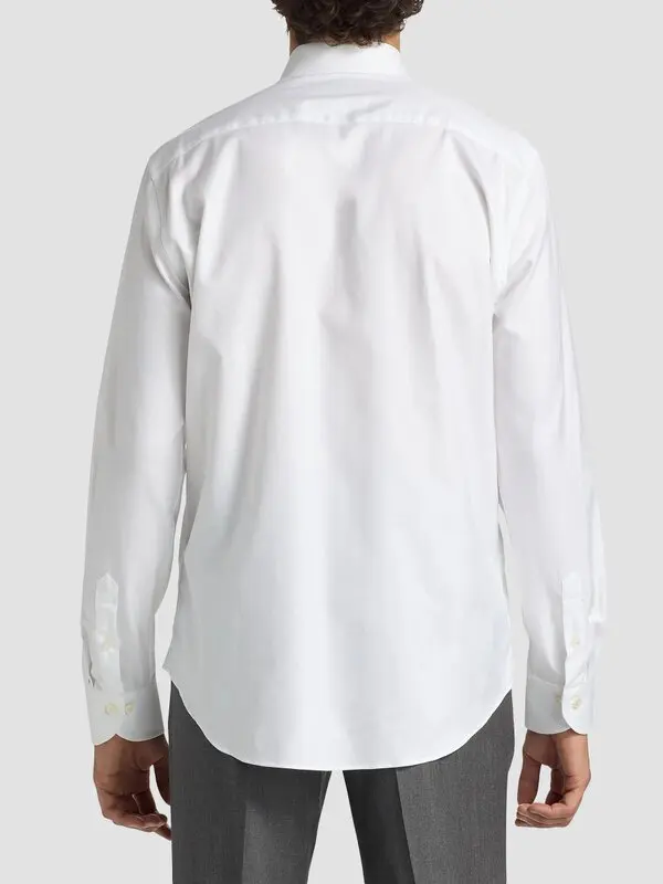 SAKS FIFTH AVENUE Collection Herringbone Cotton Dress Shirt