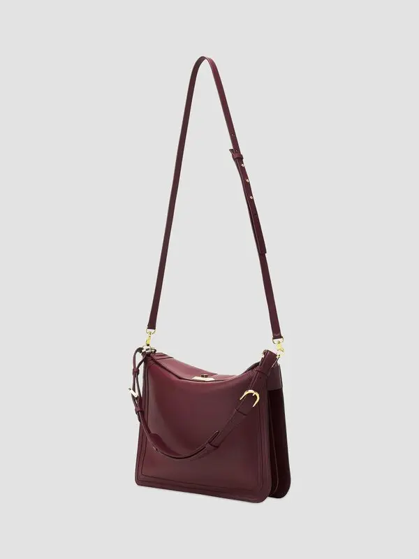 LANVIN Compagnon Asymmetrical Crossbody Bag In Leather