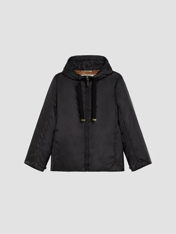 Max Mara Padded Hooded Jacket In Water Repellent Canvas - Black