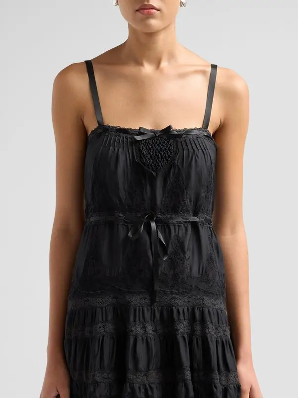 LoveShackFancy Saphirae Lace-trim Mini Dress
