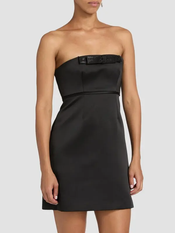 MILLY Robin Duchess Satin Strapless Minidress