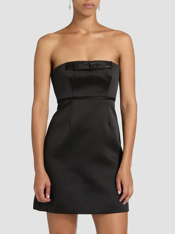 MILLY Robin Duchess Satin Strapless Minidress