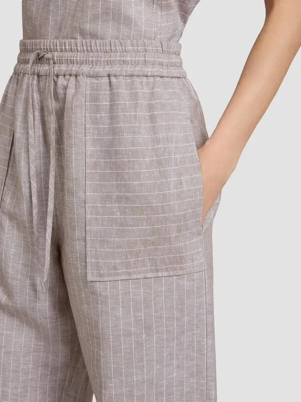 Max Mara Striped Cotton And Linen Trousers