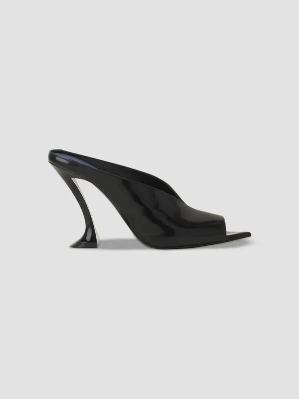 LANVIN Midnight Step Mules In Patent Leather - Noir