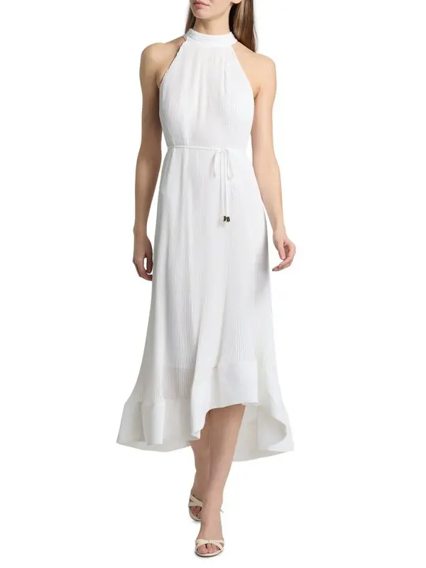 MILLY Nalani Pleated Midi-dress - Navy