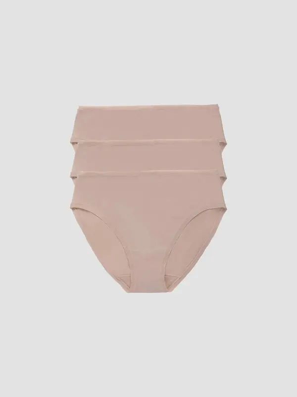 Natori Bliss Bare Cotton Hipster 3-pack - Cafe