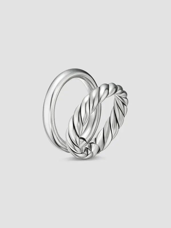 David Yurman Dy Mercer Two Row Ring In Sterling 8mm