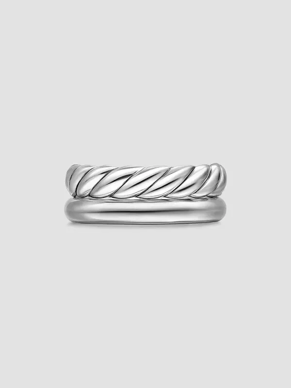 David Yurman Dy Mercer Two Row Ring In Sterling 8mm
