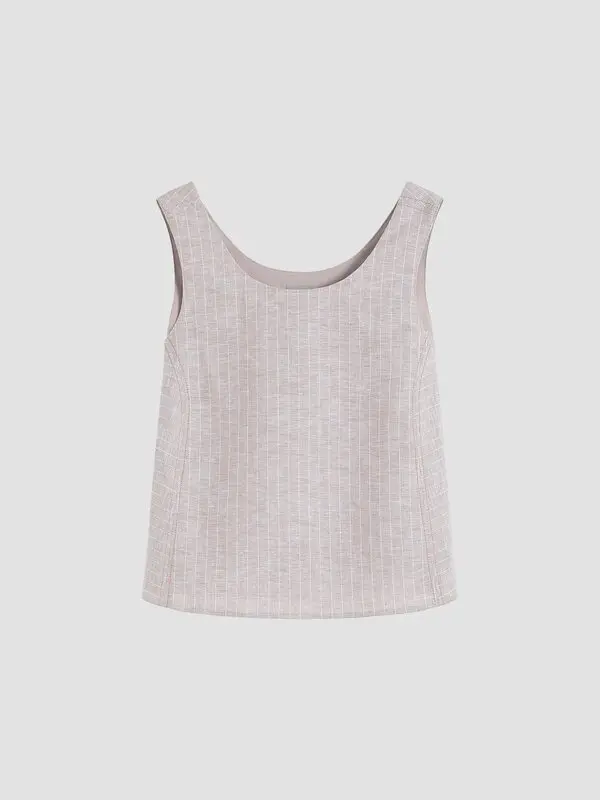Max Mara Flared Cotton And Linen Canvas Top