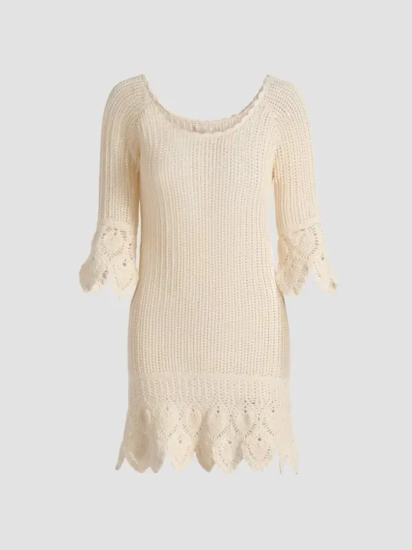 LoveShackFancy Krisella Crochet-knit Cotton Minidress