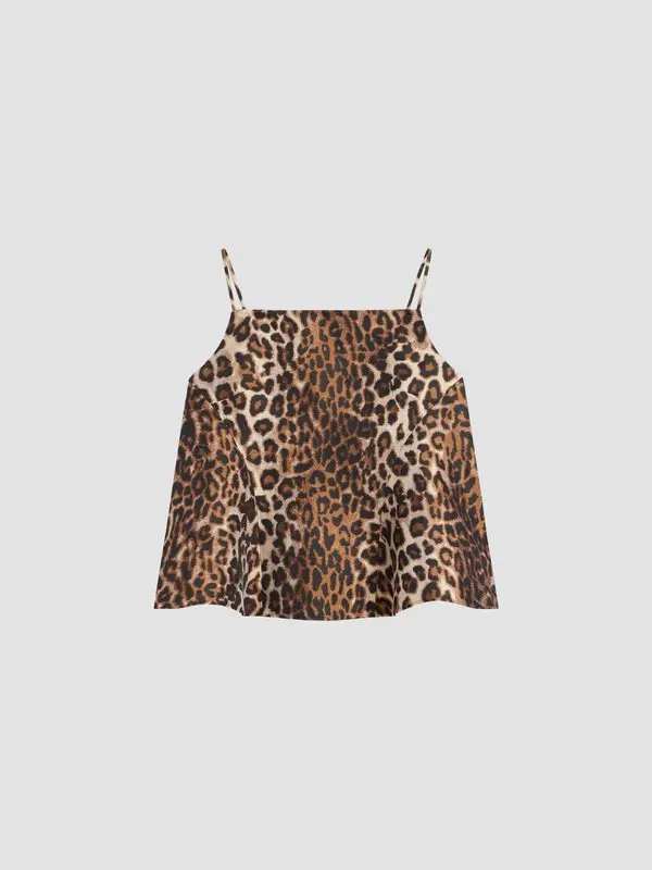 Givenchy Sliced Top In Leopard Jacquard